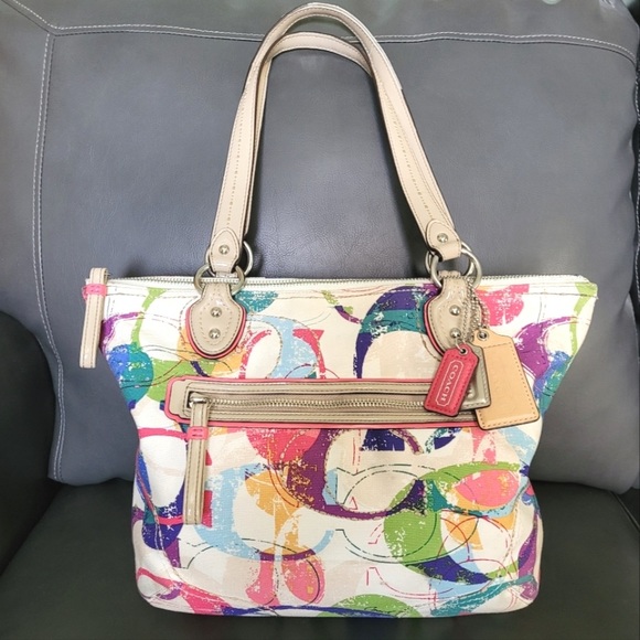 Coach | Bags | Coach Canvas Multi Colored Tote Bag | Poshmark